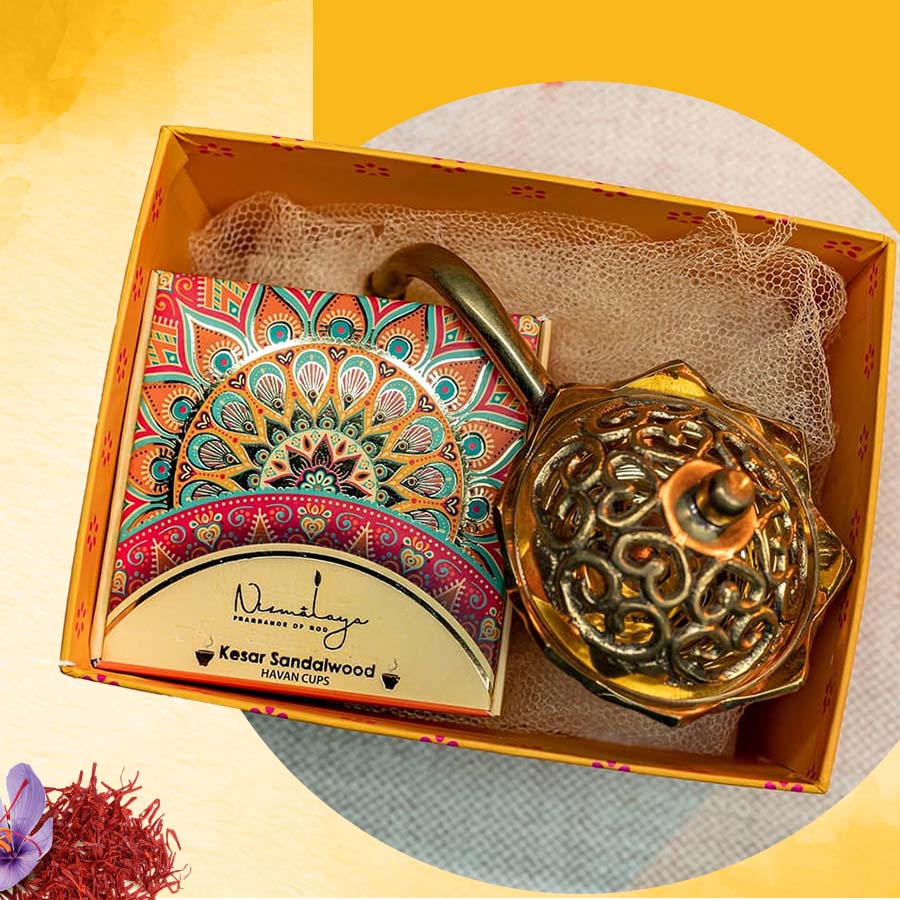 Sandalwood Havan Cup & Brass Dhuni